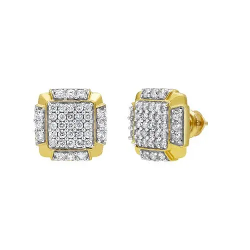 LUVMYJEWELRY 1.02ct Diamond Stud Earrings - 14k Yellow Gold