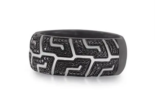 LUVMYJEWELRY Virgo Sapphire & Diamond Signet Ring - Silver