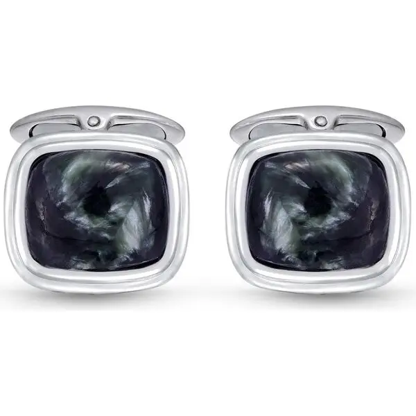 LUVMYJEWELRY Seraphinite Sterling Cufflinks - Silver