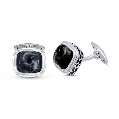 LUVMYJEWELRY Seraphinite Sterling Cufflinks