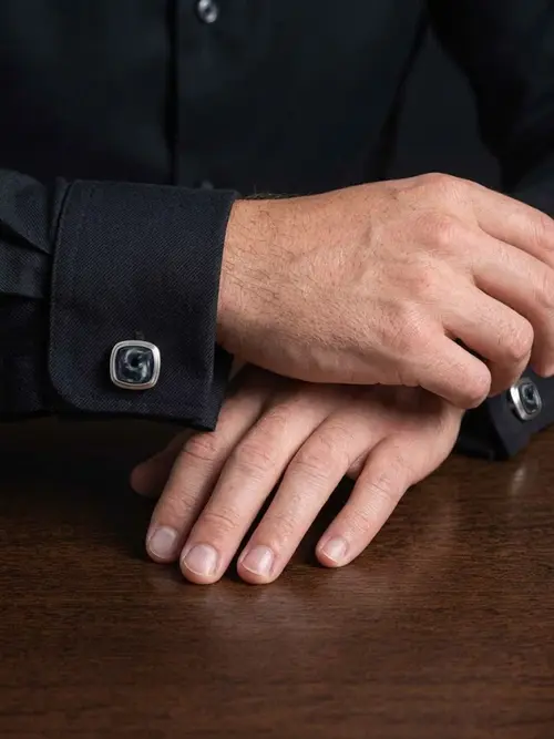 LUVMYJEWELRY Seraphinite Sterling Cufflinks