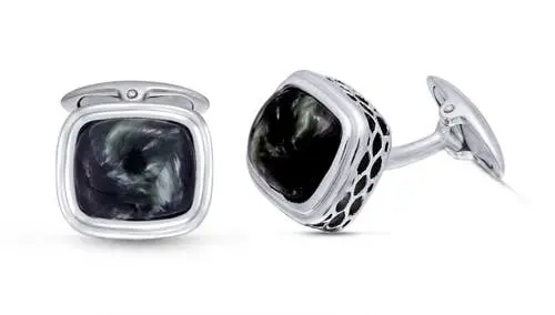 LUVMYJEWELRY Seraphinite Sterling Cufflinks