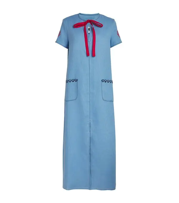 sachin and babi light blue dress Tiered linen dress PETRA in White