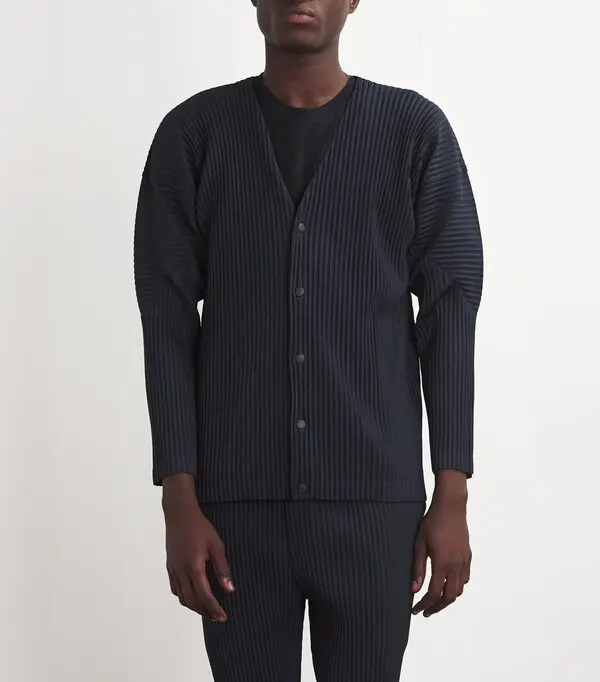 Issey Miyake Basics Pleated Cardigan - Navy