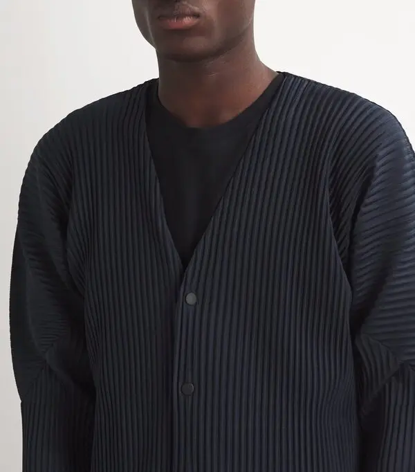 Issey Miyake Basics Pleated Cardigan - Navy