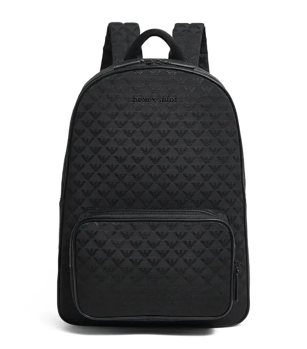 Emporio Armani Jacquard Logo Backpack - Black