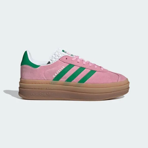 Adidas Gazelle Bold Sneakers - True Pink / Green / Cloud White