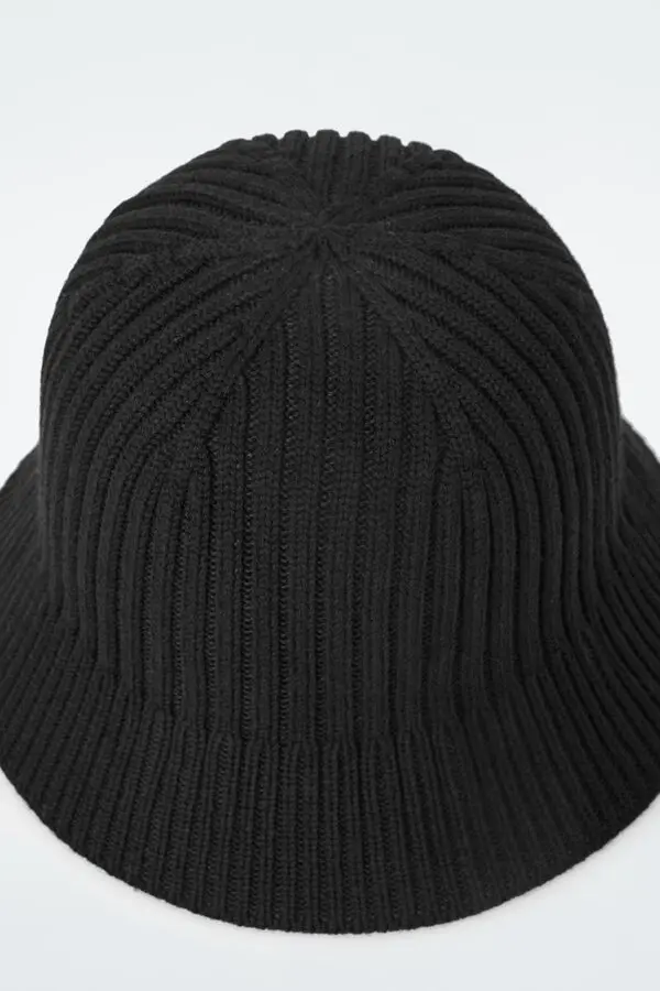 Cos Black Ribbed Wool Blend Bucket Hat COS Ribbed Wool-blend Bucket Hat in Black | Lyst main image 4