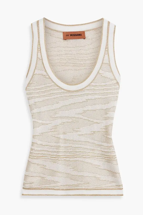 Missoni Metallic Crochet-knit Tank