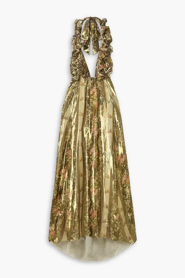 slim fit dress slacks Antonia Printed Halterneck Maxi Dress main image 1