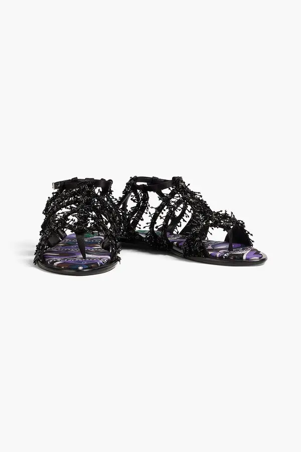 Emilio Pucci Embellished Leather Sandals