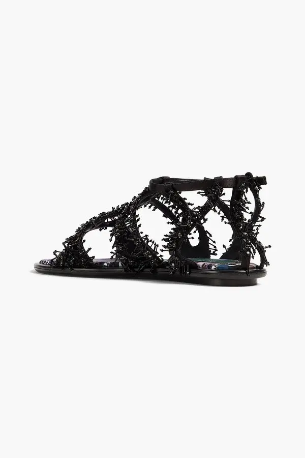 Emilio Pucci Embellished Leather Sandals