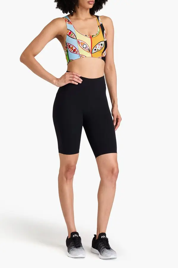 Emilio Pucci Printed Stretch Sports Bra - Pastel Yellow