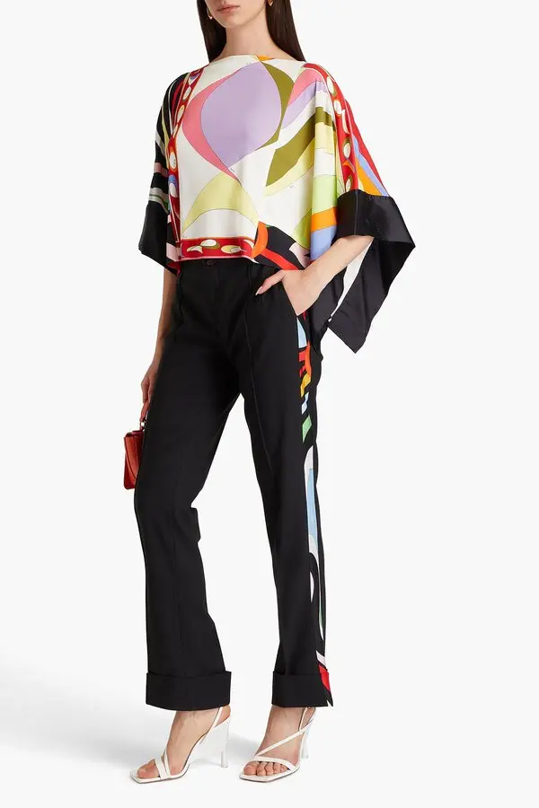 Emilio Pucci Twill-trimmed Wool-blend Crepe Pants