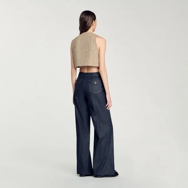 Sandro Tweed Crop Top