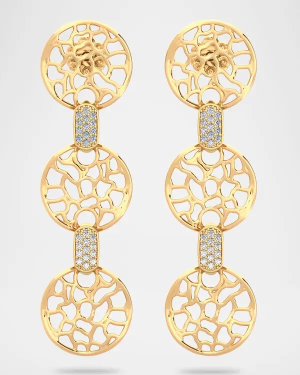 JAMIE TURNER 18k Gold Diamond Drop Earrings - Diamond & Gold