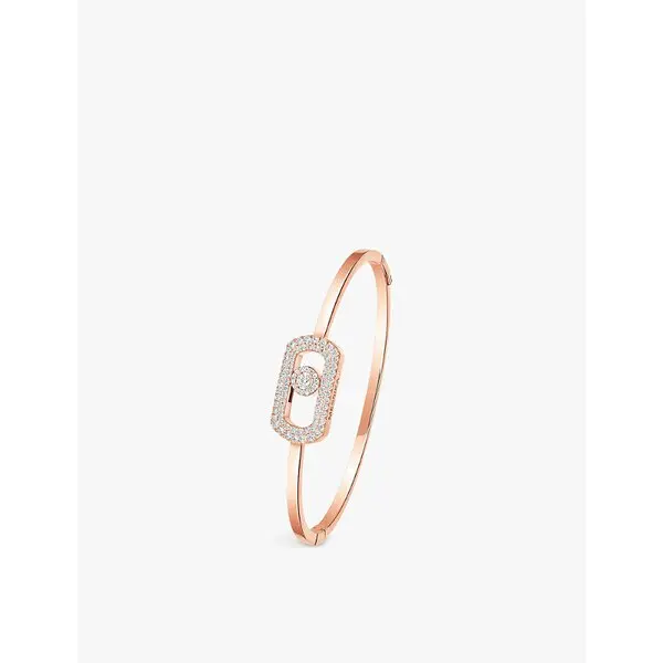 Messika So Move Pavé Diamond Bangle - Pink Gold