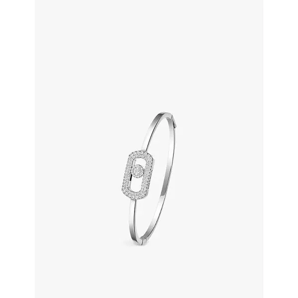 Messika So Move Pavé Diamond Bangle - White Gold