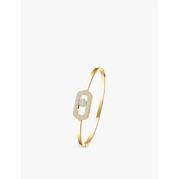 Messika So Move Pavé Diamond Bangle - Yellow Gold