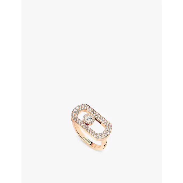 Messika So Move Pavé 18ct Gold And 0.6ct Diamond Ring - Pink Gold