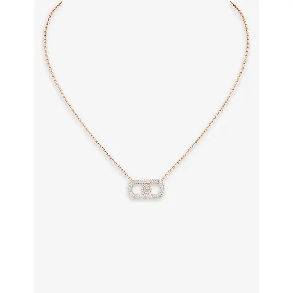 Messika So Move Pavé 18ct Gold Diamond Pendant Necklace - Pink Gold