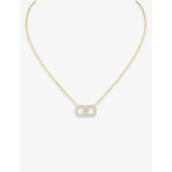 Messika So Move Pavé 18ct Gold Diamond Pendant Necklace - Yellow Gold