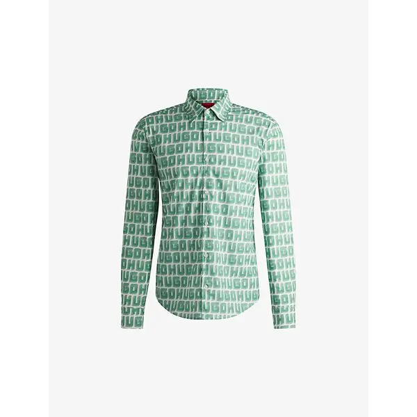 Hugo Logo-print Slim-fit Cotton Shirt