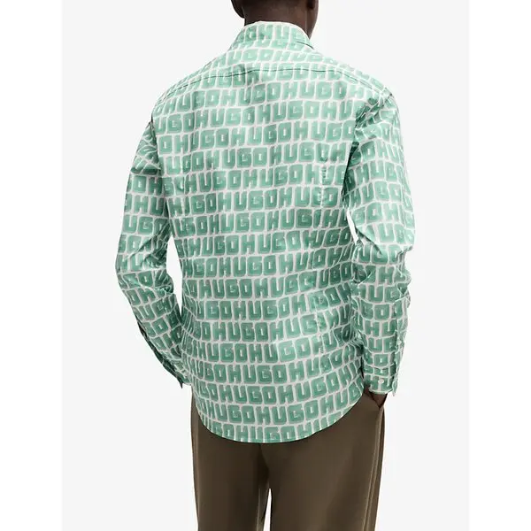 Hugo Logo-print Slim-fit Cotton Shirt