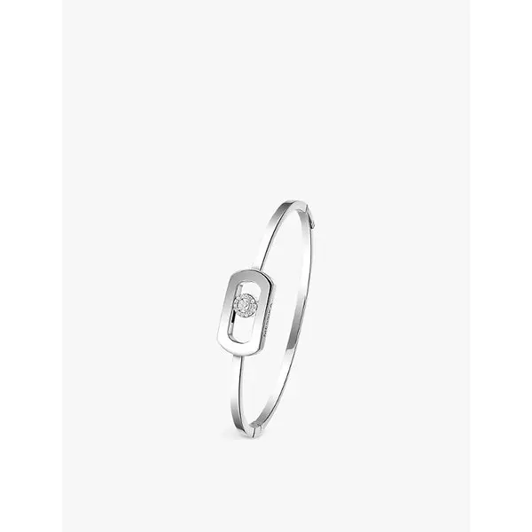 Messika So Move Pavé Diamond Bangle - White Gold
