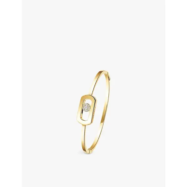Messika So Move Pavé Diamond Bangle - Yellow Gold