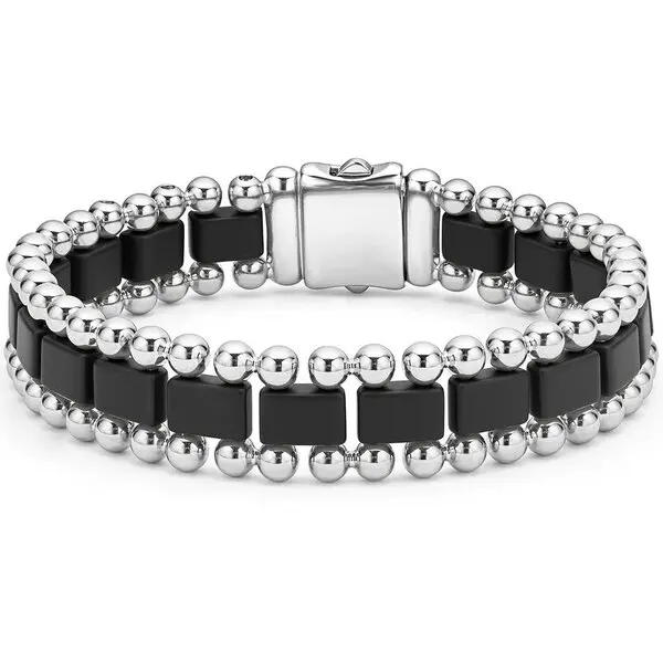 Lagos Anthem Ceramic Link Bracelet - Black