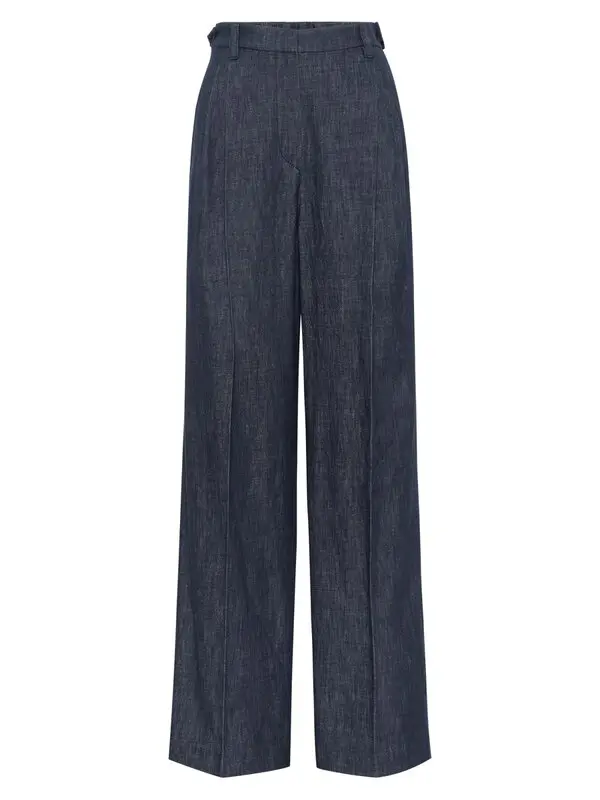 Brunello Cucinelli Cotton Effect Twill Tailored Relaxed Trousers