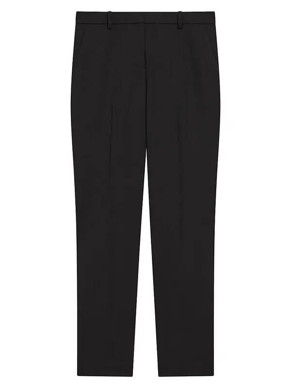 Theory Treeca Pull-on Wool Trousers - Black