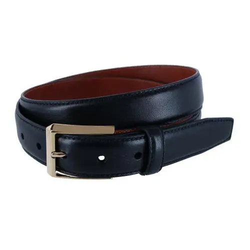 Trafalgar 30mm Pebble Grain Leather Belt With Gold Buckle