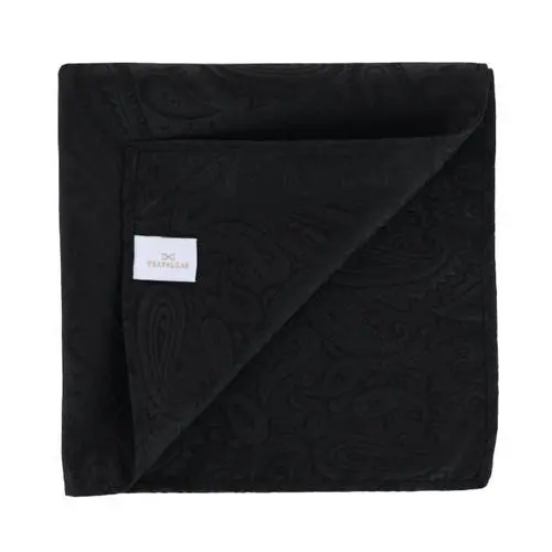 Trafalgar Banbury Tone On Tone Paisley Silk Pocket Square - Black