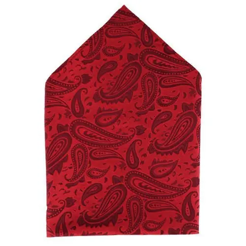 Trafalgar Banbury Tone On Tone Paisley 12 Inch Silk Pocket Square - Red