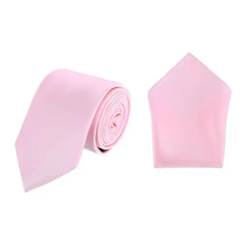 Trafalgar Sutton Silk Necktie And Pocket Square Combo - Pink