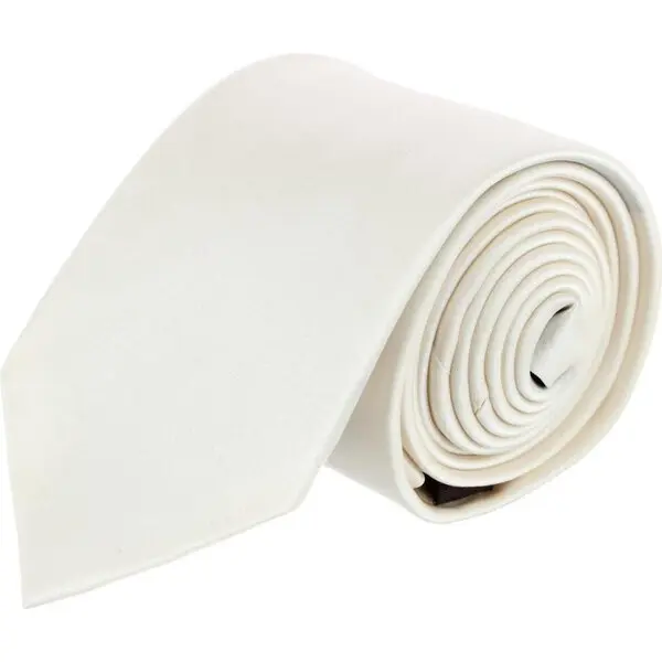 Trafalgar Sutton Solid Color Silk Necktie - Ivory