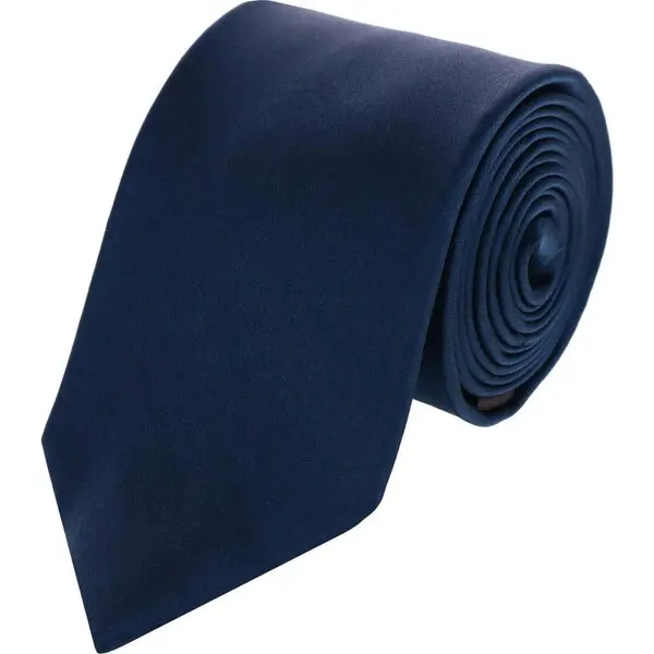 Trafalgar Sutton Solid Color Silk Necktie - Navy