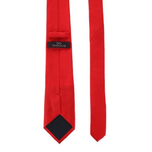 Trafalgar Sutton Solid Color Silk Necktie - Red