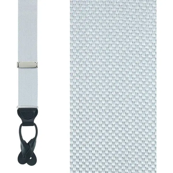 Trafalgar Hudson Nylon Button-end Suspenders - Silver