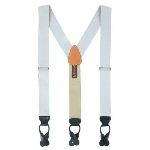 Trafalgar Hudson Nylon Button-end Suspenders - Silver