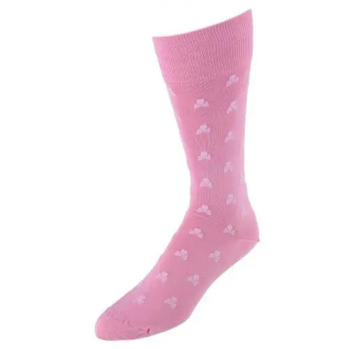 Trafalgar Rodger Skull And Crossbones Mid-calf Socks - Pink With Light Pink