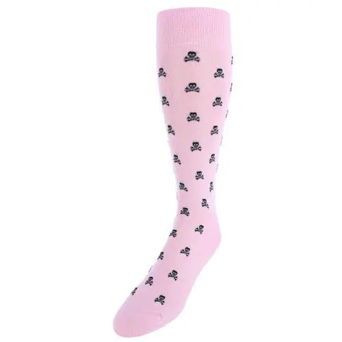 Trafalgar Rodger Skull And Crossbones Mid-calf Socks - Pink