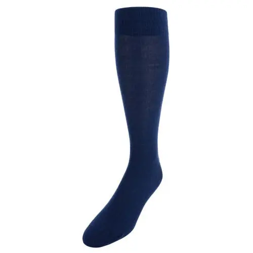 Trafalgar Sutton Over-the-calf Fine Merino Wool Socks - Navy