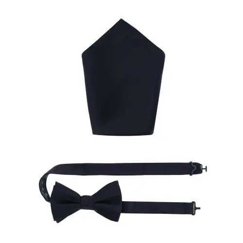 Trafalgar Sutton Silk Bow Tie And Pocket Square Set - Black