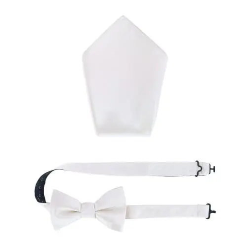 Trafalgar Sutton Silk Bow Tie And Pocket Square Set - Ivory