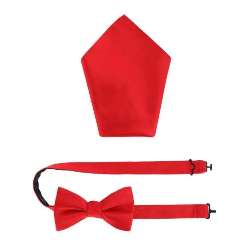 Trafalgar Sutton Silk Bow Tie And Pocket Square Set - Red