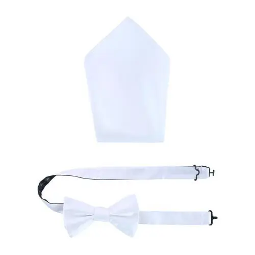Trafalgar Sutton Silk Bow Tie And Pocket Square Set - White