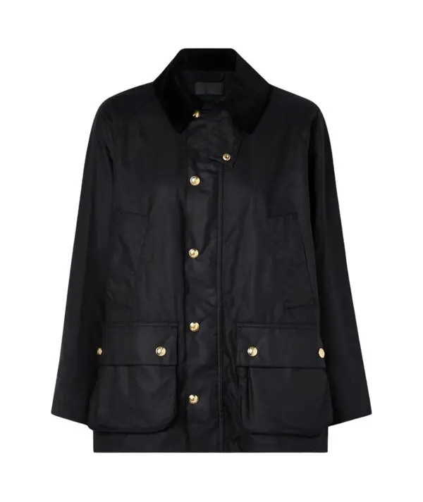 NILI LOTAN Kedem Cotton Corduroy-trimmed Waxed-cotton Jacket